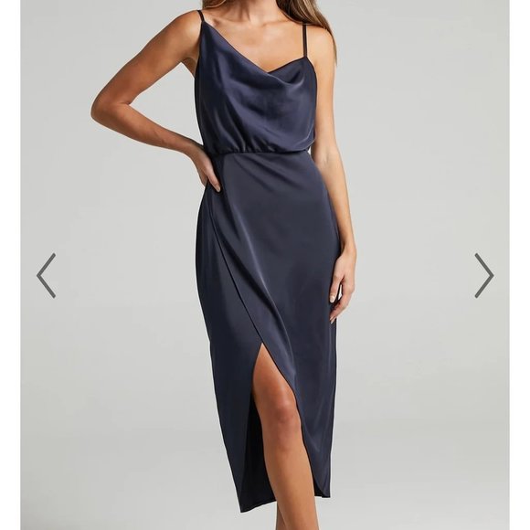 Showpo. | Dresses | Nwt Showpo Navy Midi Dress Sisters By Heart | Poshmark